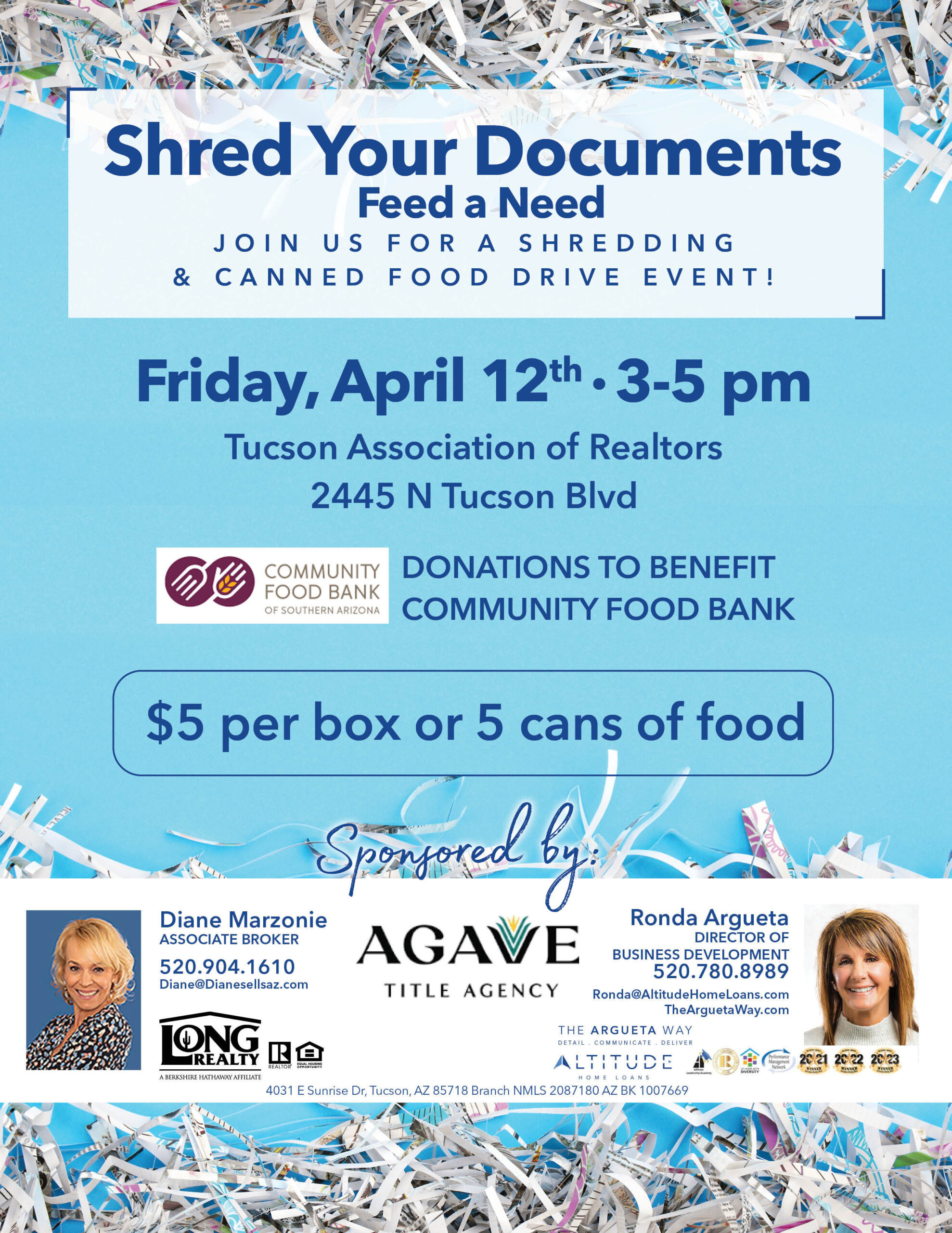 Document Shred & Food Drive - Tucson Association of REALTORS®